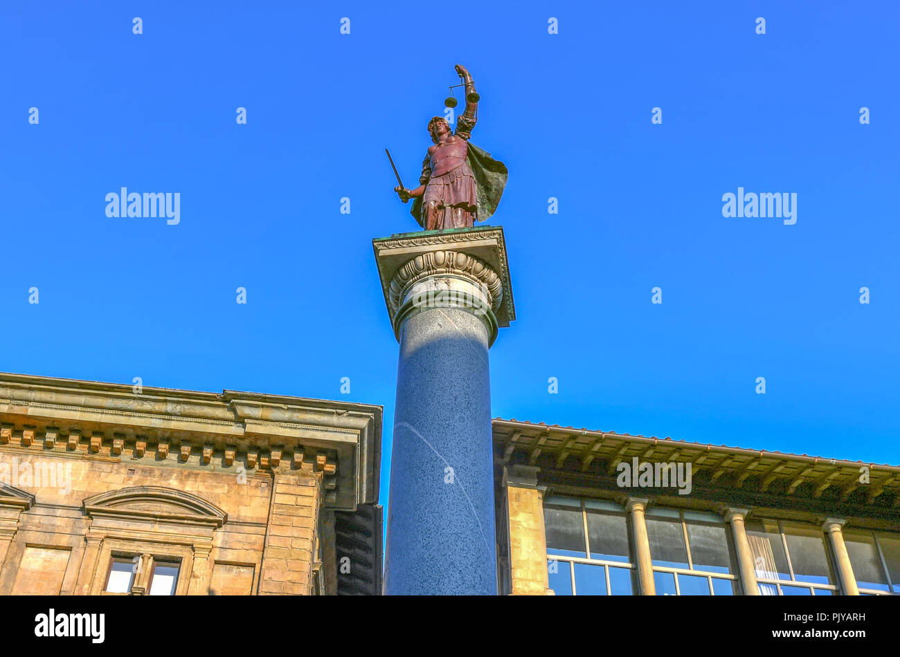 Ancient Roman Column of Justice (Lady Justice column) on Piazza Santa ...