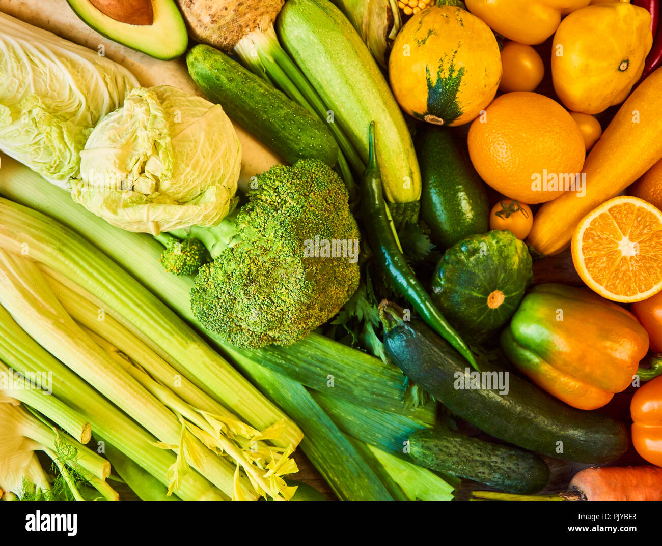 Colorful fruits and vegetables background Stock Photo - Alamy