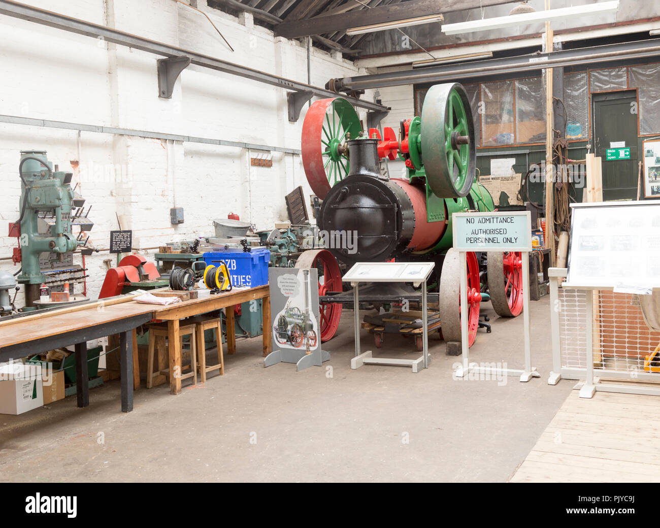 The Long Shop museum, Leiston, Suffolk, England, UK Garrett portable ...