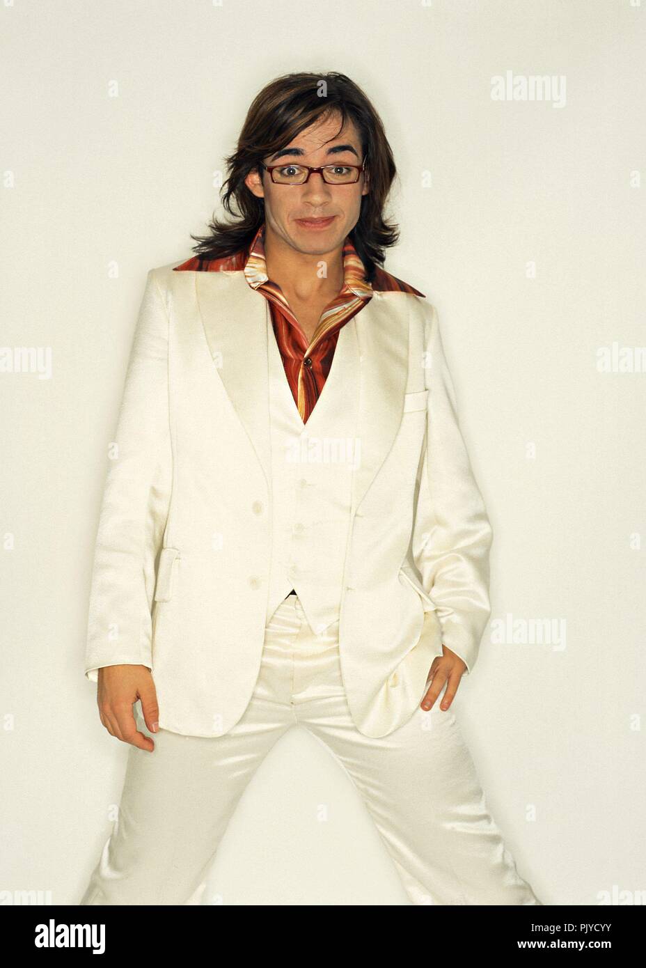 Singer Daniel Küblböck shooting a commercial (Müller Milch) on 30 April ...