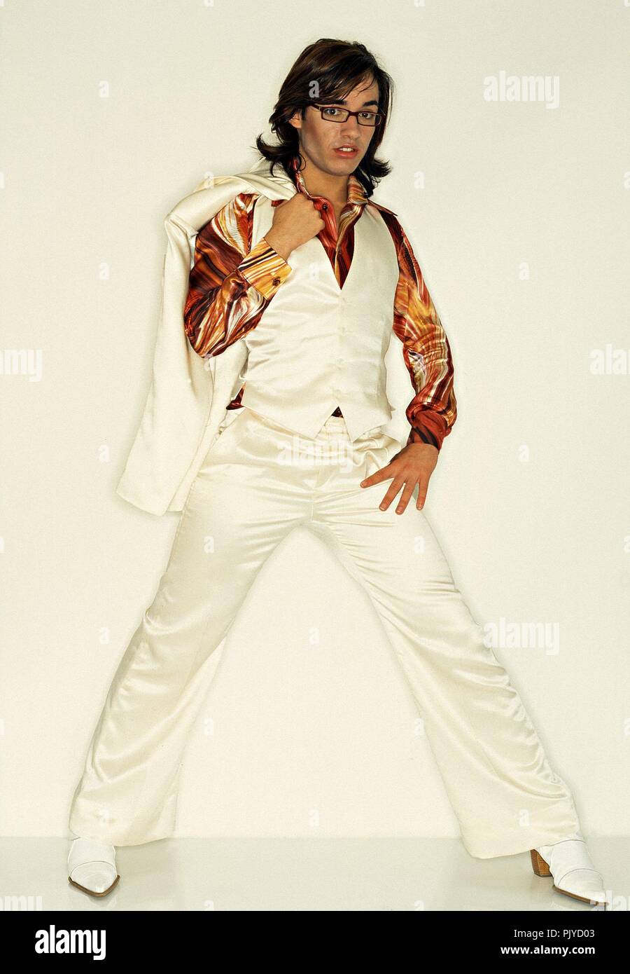 Singer Daniel Küblböck shooting a commercial (Müller Milch) on 30 April ...