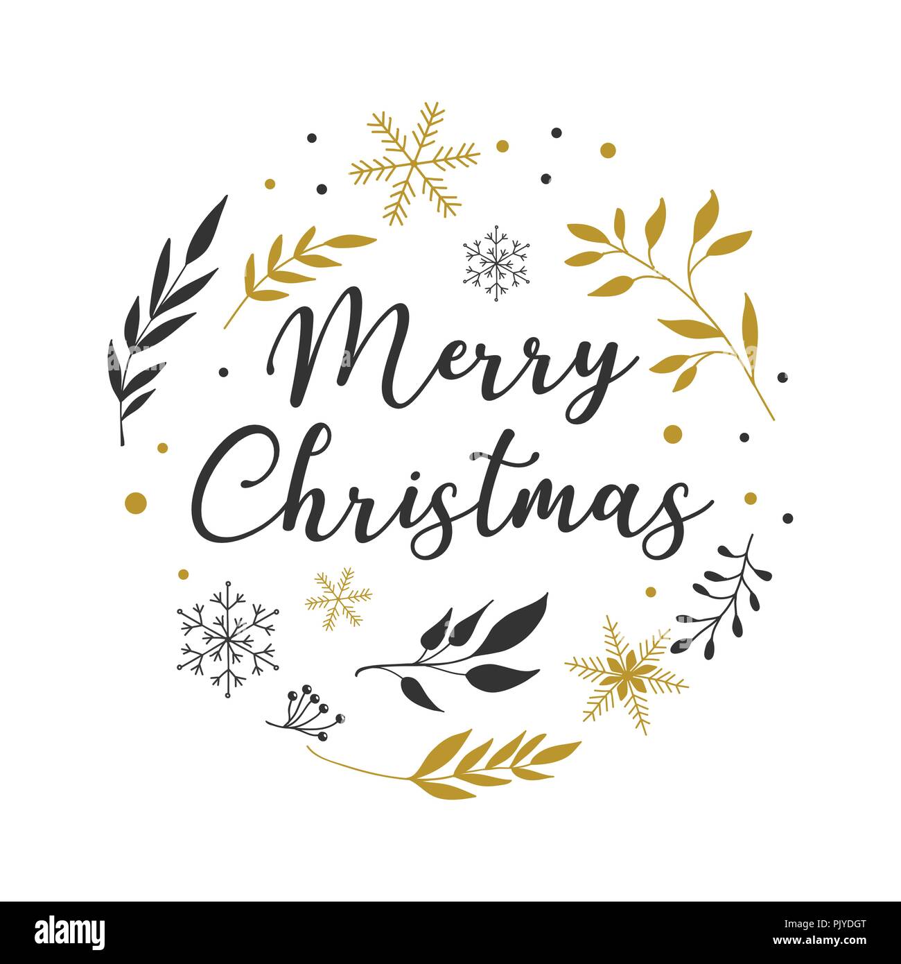 Merry Christmas Background with Typography, Lettering. Minimalistic ...