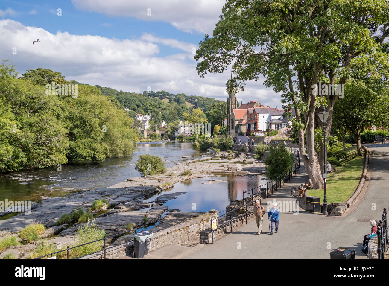 The picturesque Welsh town of Llangollen and the River Dee ...