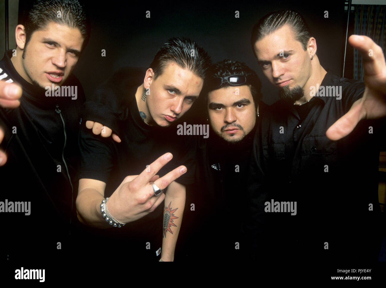 Papa Roach (v.l. Tobin Esperance, Jacoby Shaddix, Dave Buckner, Jerry ...