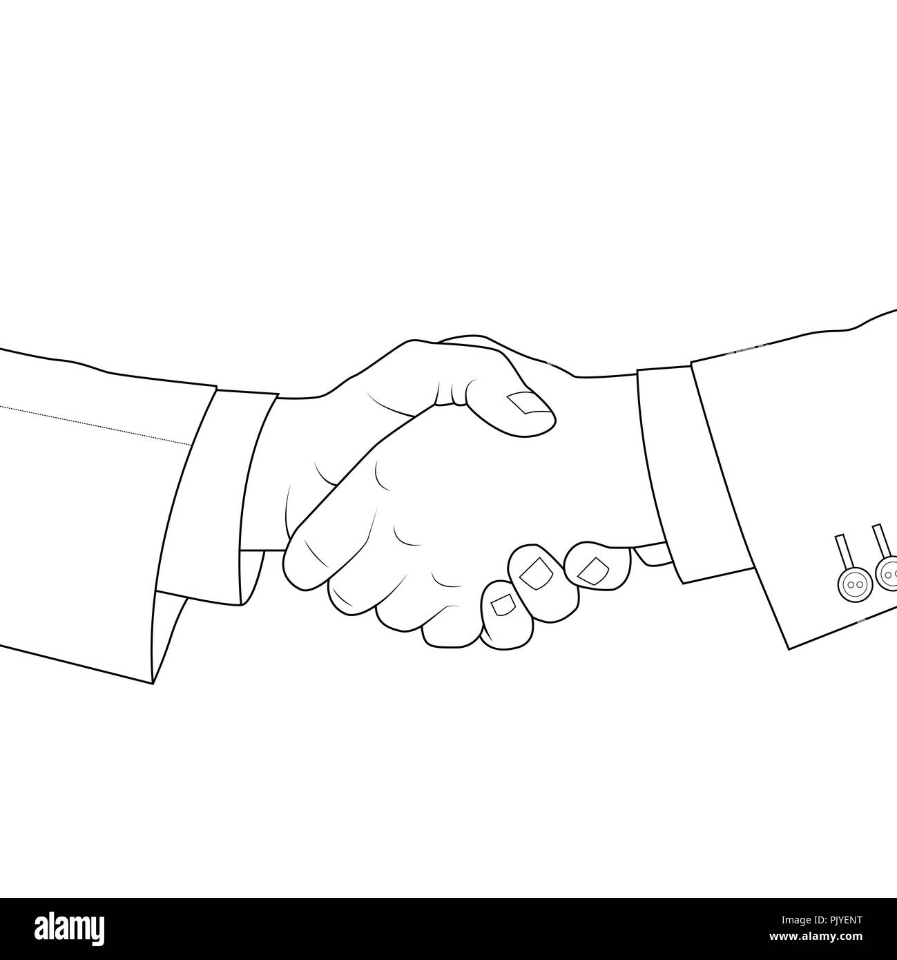 Hand shake sketch Cut Out Stock Images & Pictures - Alamy