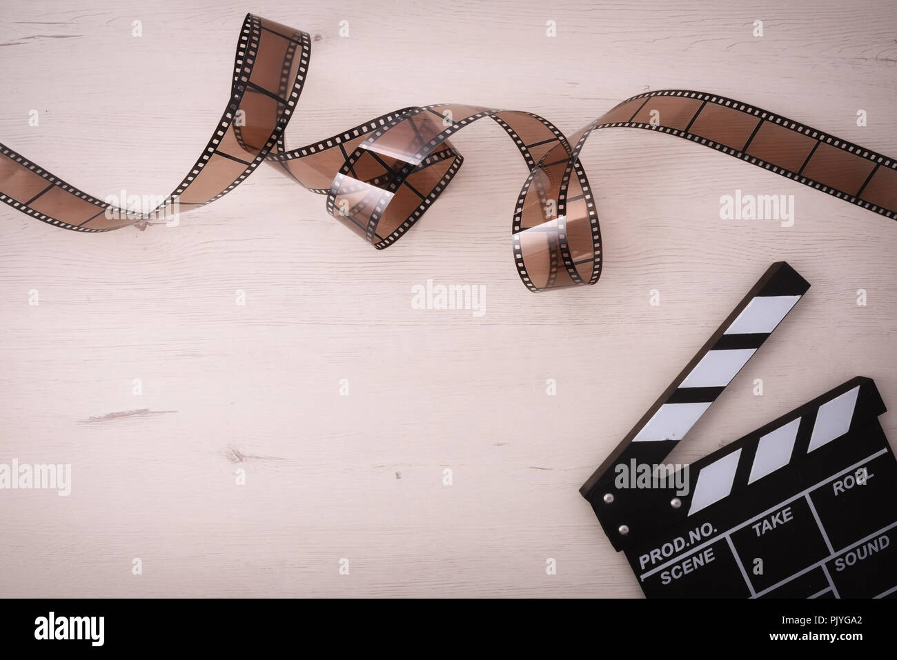 Background of watching movies with objects on the right with a wooden ...
