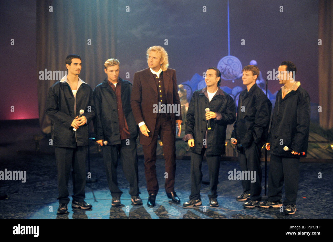 Backstreet Boys (l-r): Kevin Richardson, Nick Carter, Thomas Gottschalk ...