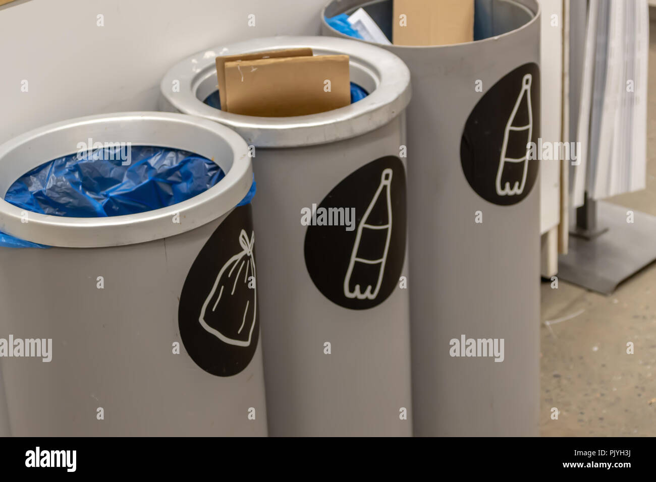 Tanks for garbage, garbage collection Stock Photo - Alamy