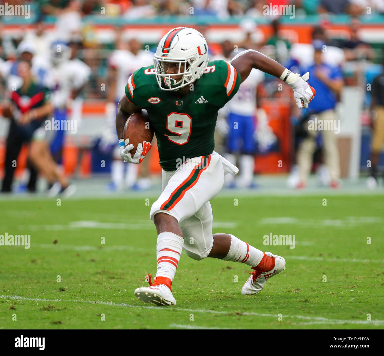 Miami Gardens, Florida, USA. 08th Sep, 2018. Miami Hurricanes tight end ...