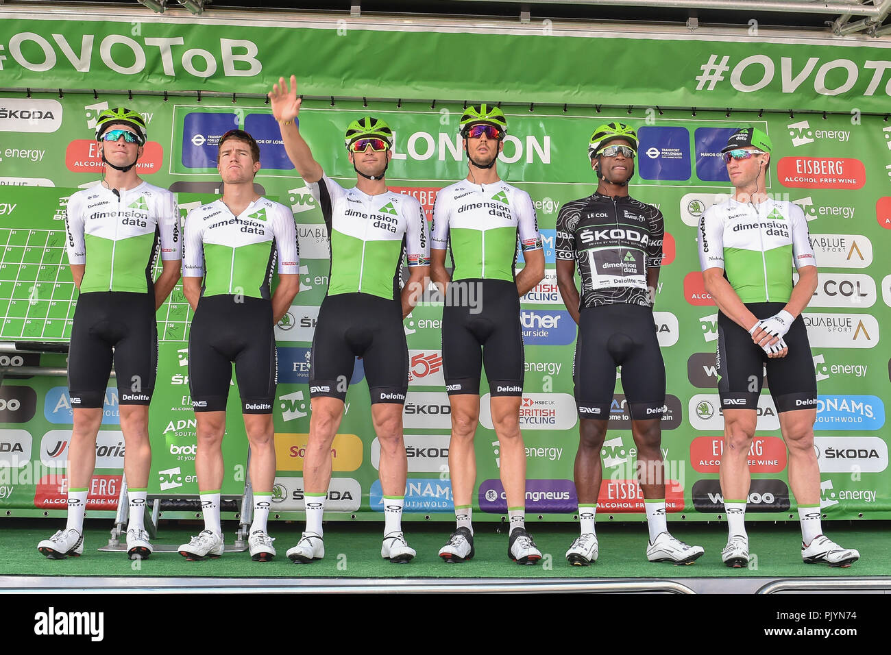 London, UK. 9th Sept 2018. Team Dimension Data - Mark Renshaw, Scott ...
