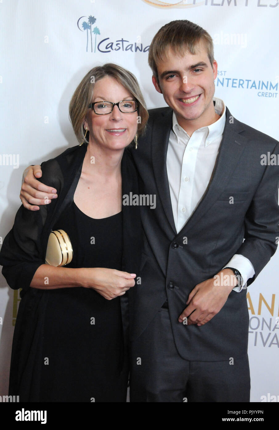 Burbank, USA. 9th Sept 2018. Director Jon Banach (R) and his mom Cammi ...