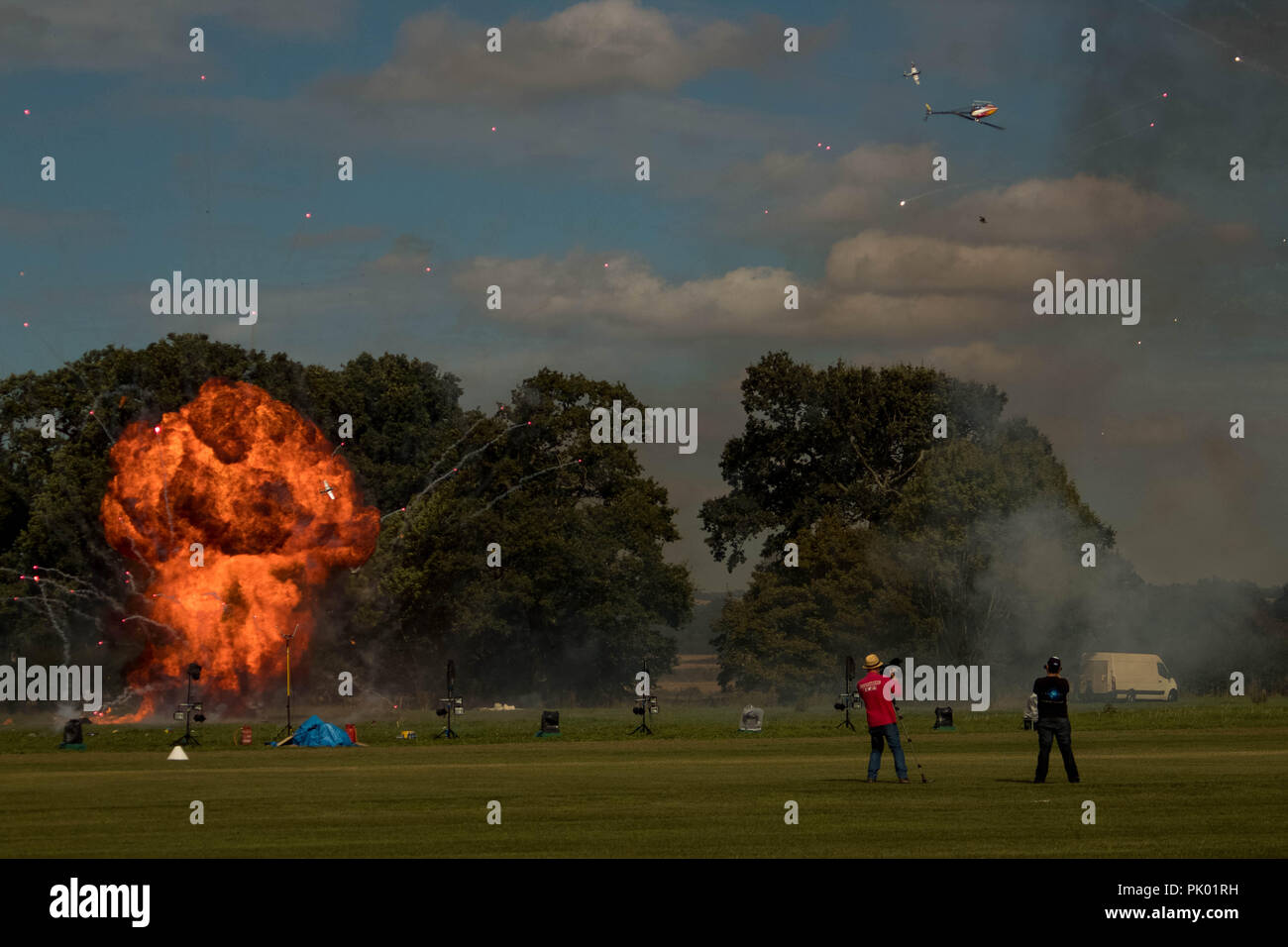 Aerial battle with special effects & pyrotechnics display, during ...