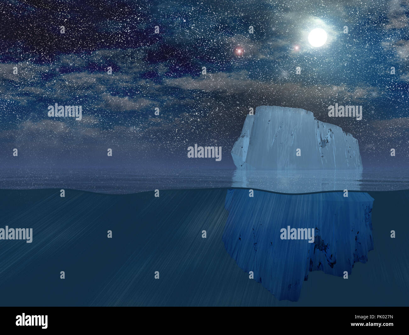 Iceberg at night ocean Stock Photo - Alamy