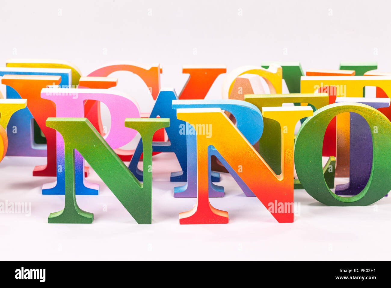 colorful uppercase english letters on white background Stock Photo - Alamy