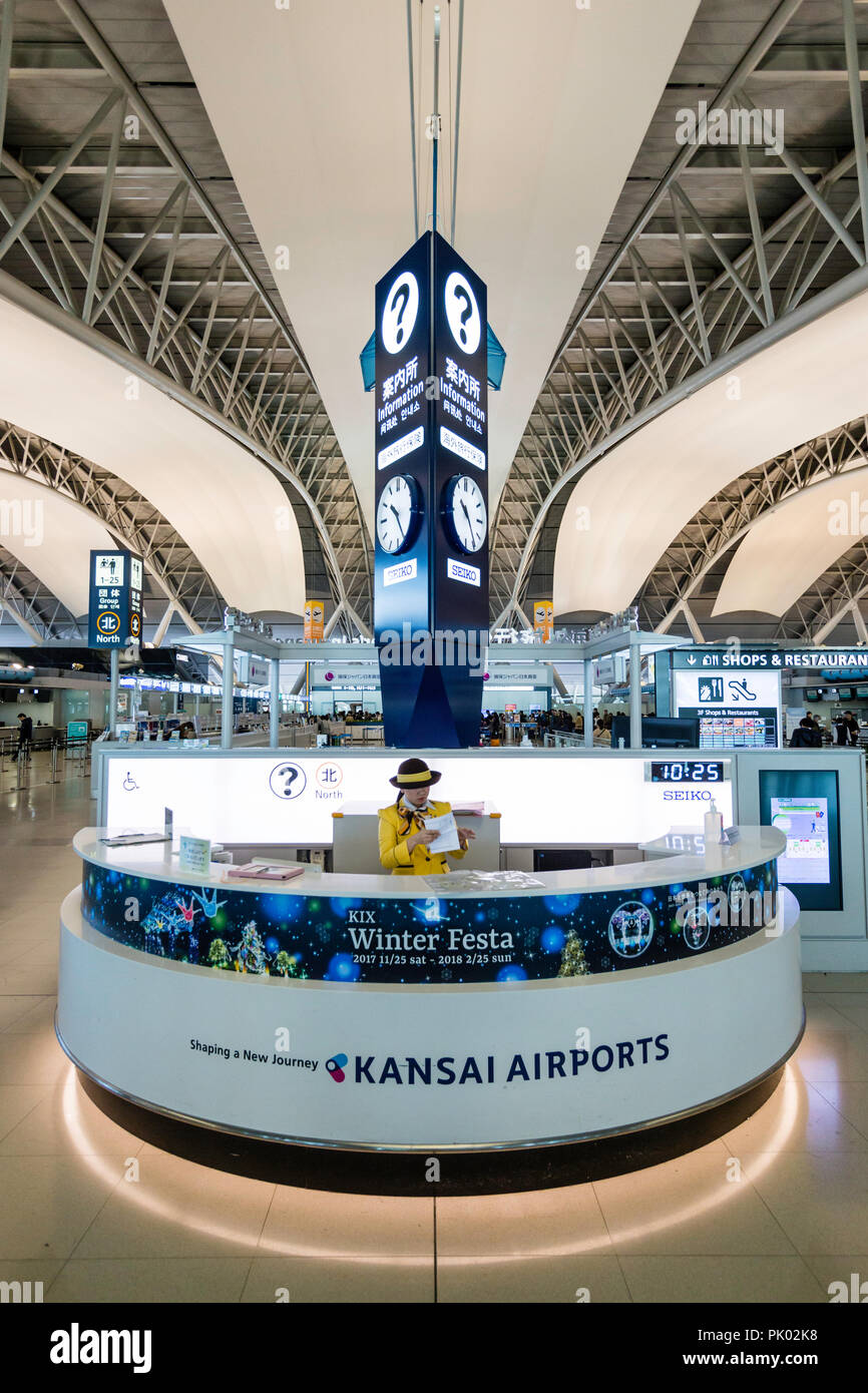 Japan, Osaka. Kansai International Airport. KIX, Interior terminal one ...