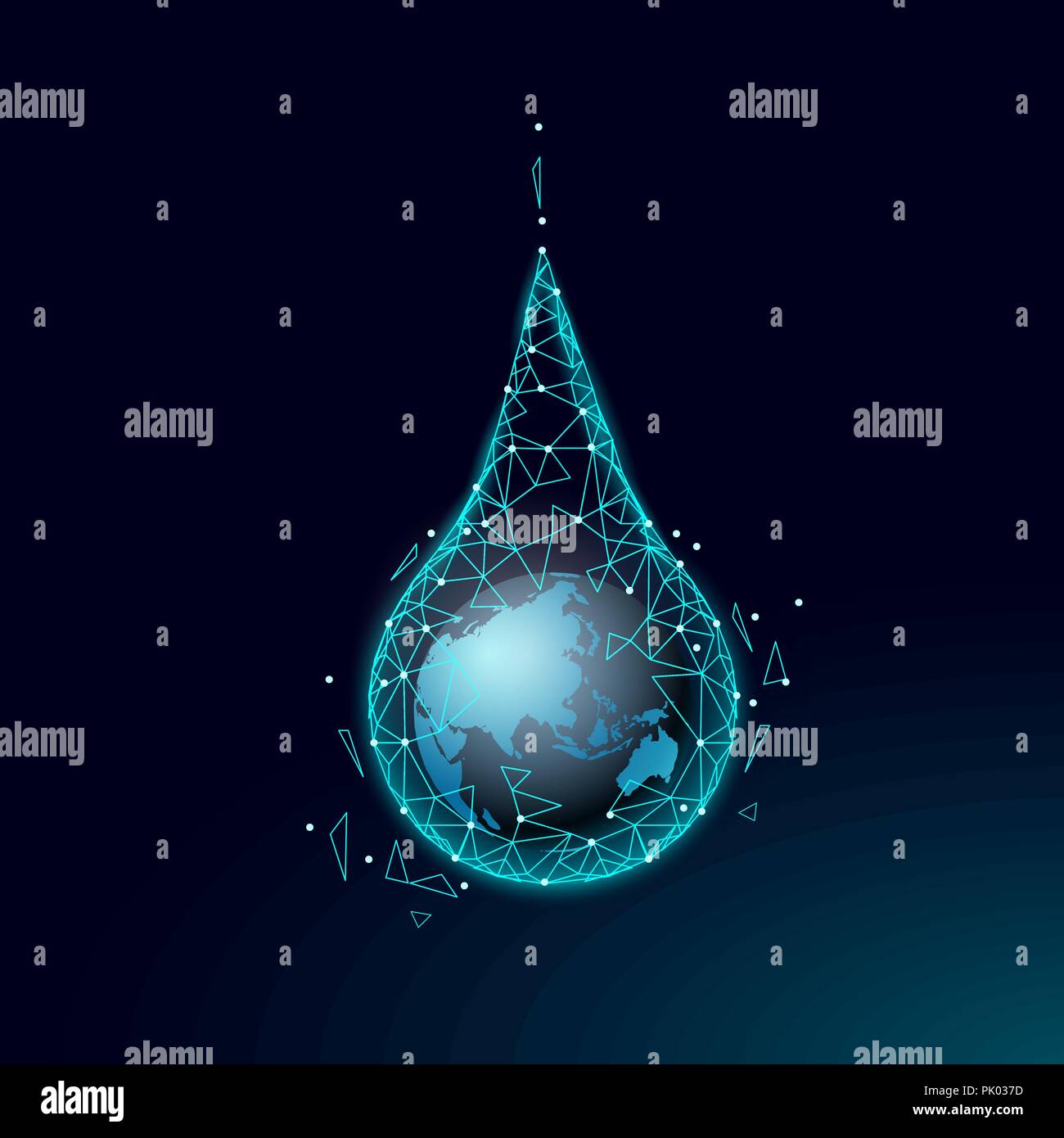 Save water low poly concept. Polygonal triangle ecology planet ocean ...
