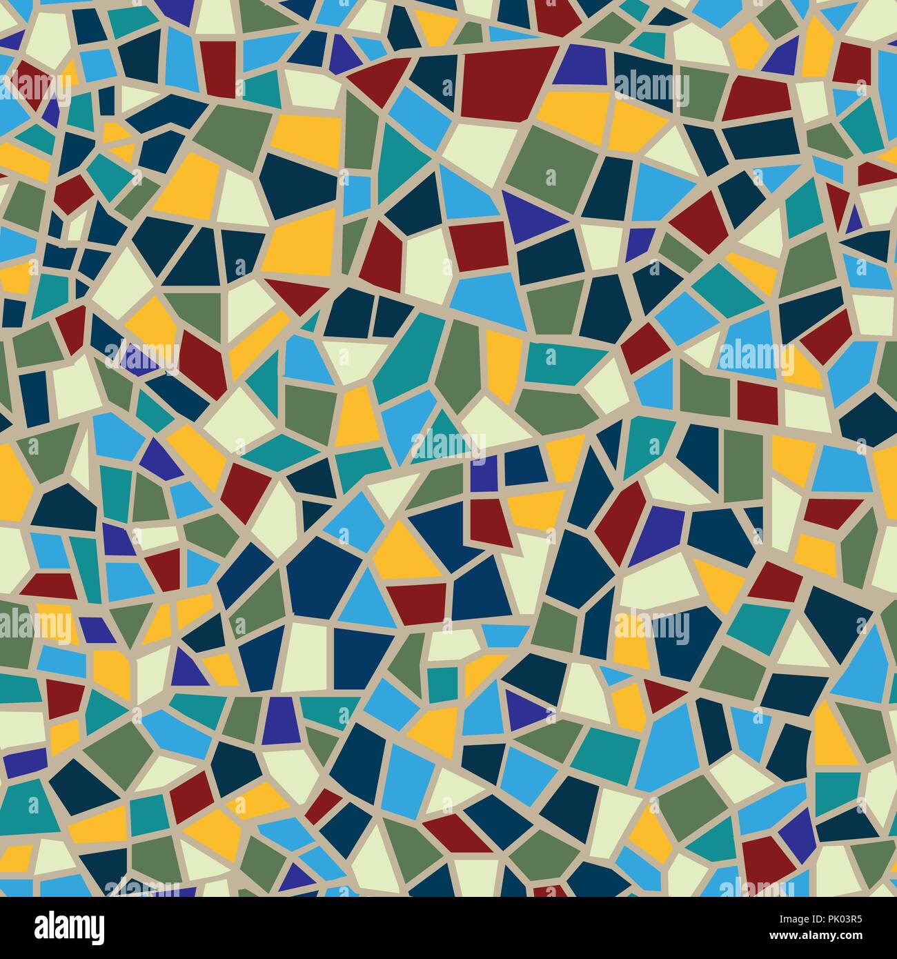 Abstract mosaic sheet seamless pattern. Geometric form chaotic blot ...