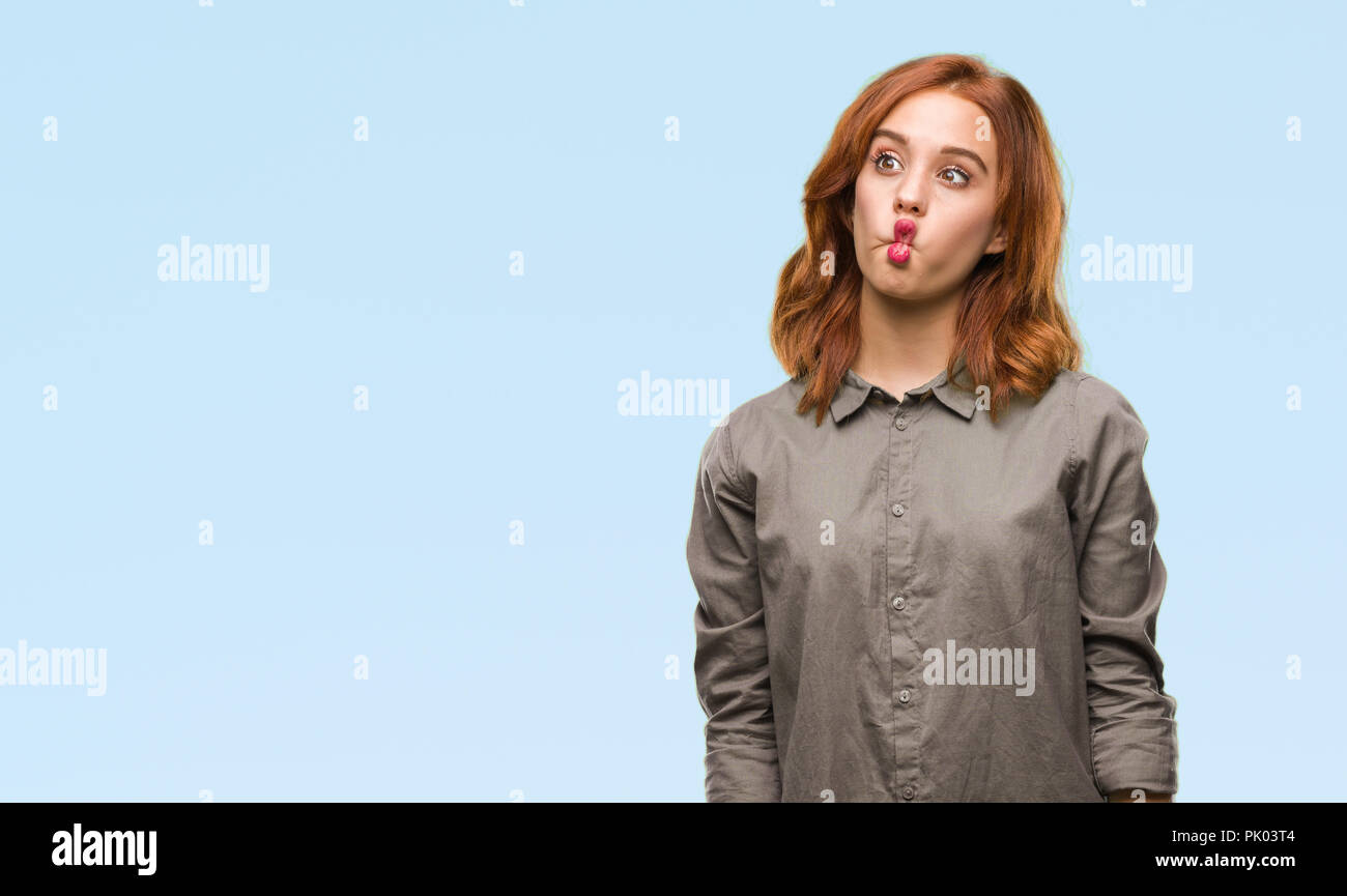 Young beautiful woman fish lips hi-res stock photography and images - Alamy