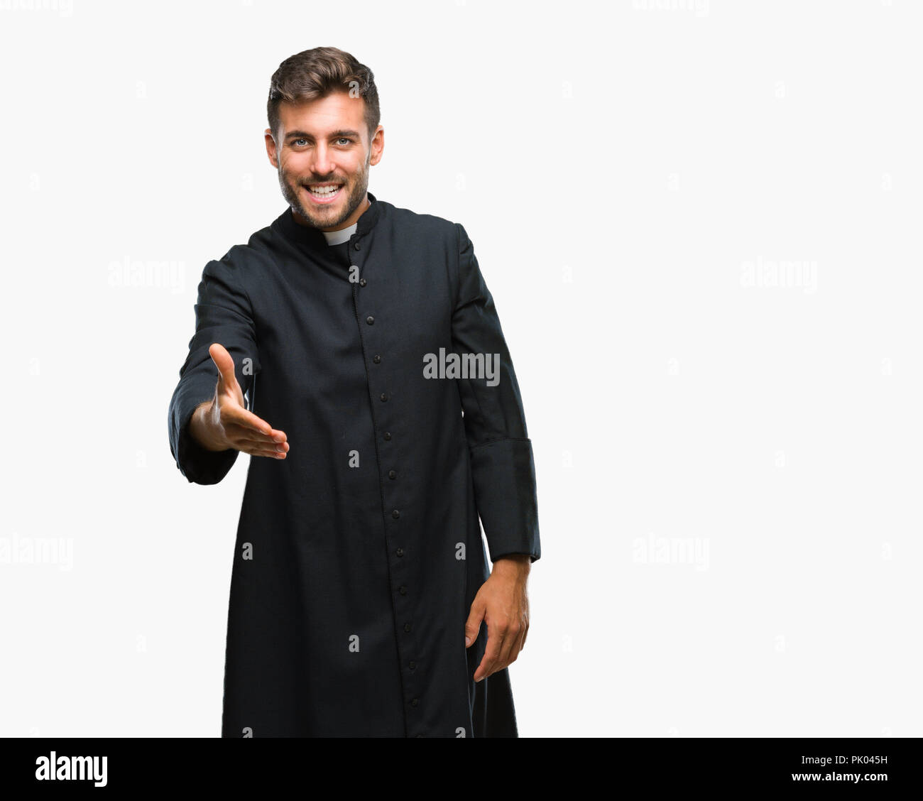Priest shake hand boy hi-res stock photography and images - Alamy