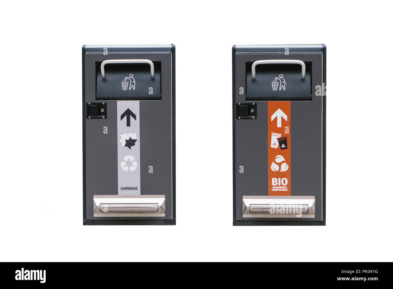 A set of modern smart garbage bins for waste collection for their ...