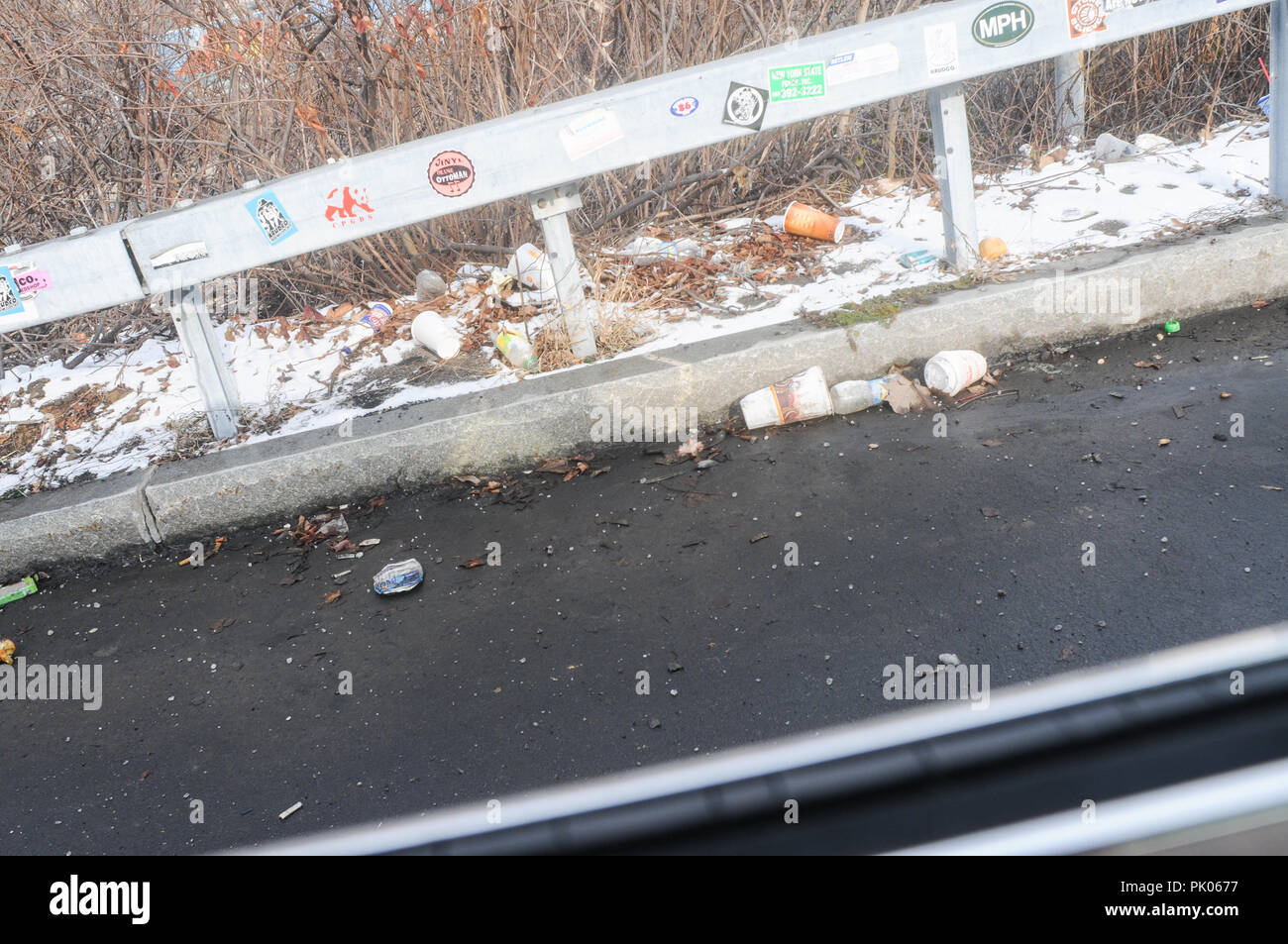 Roadside trash in Rochester, New York USA Stock Photo - Alamy