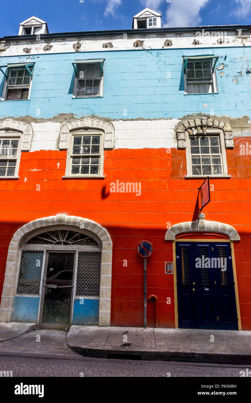 Colourful buildings in Old Town, Bridgtown, Barbados Stock Photo - Alamy