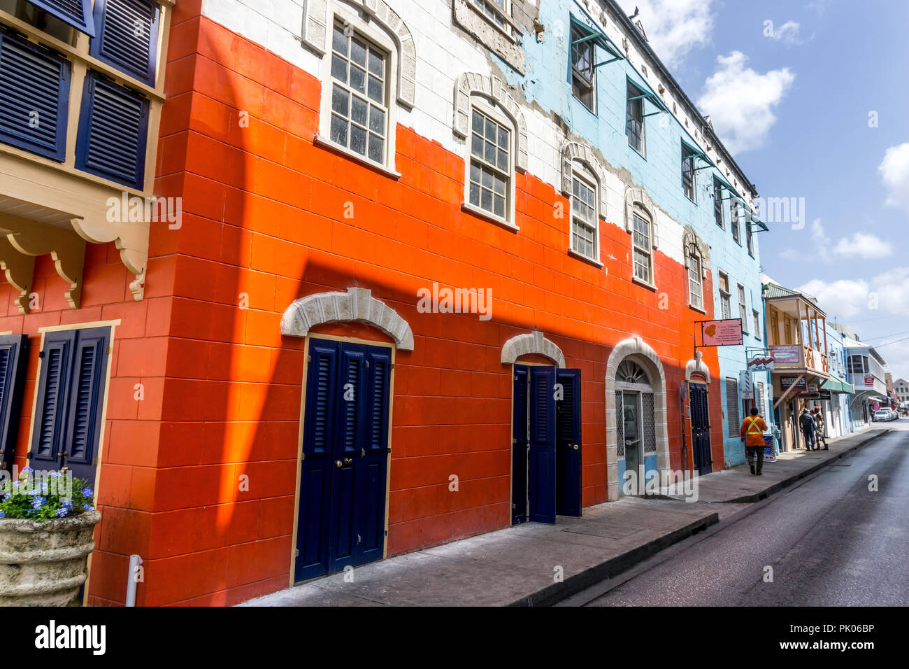 Colourful buildings in Old Town, Bridgtown, Barbados Stock Photo - Alamy