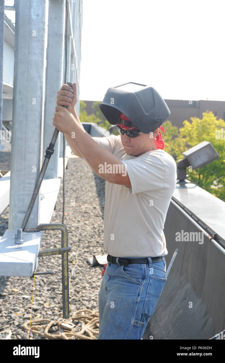 Leveling structure for a commercial HVAC system Stock Photo - Alamy