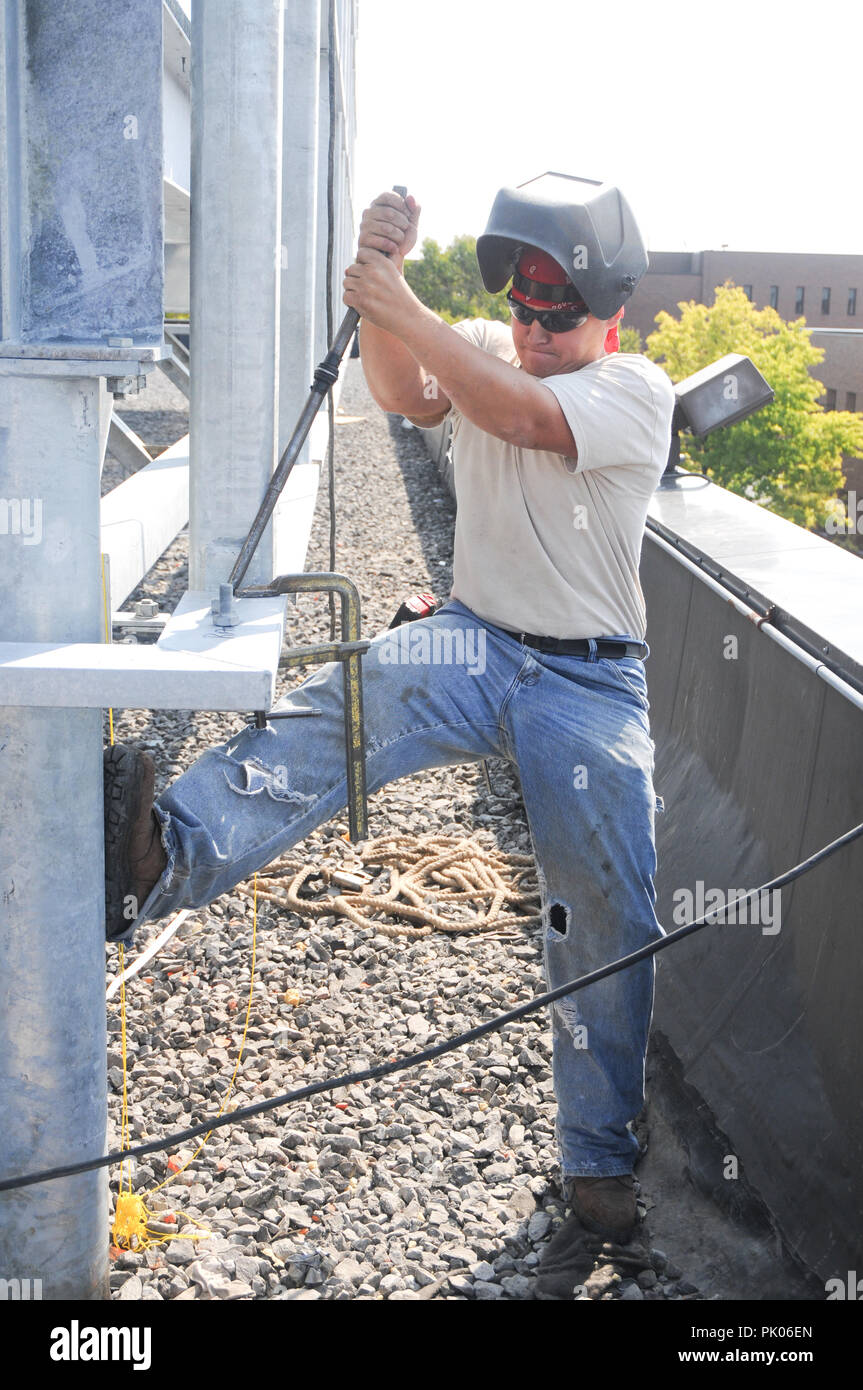 Leveling structure for a commercial HVAC system Stock Photo - Alamy