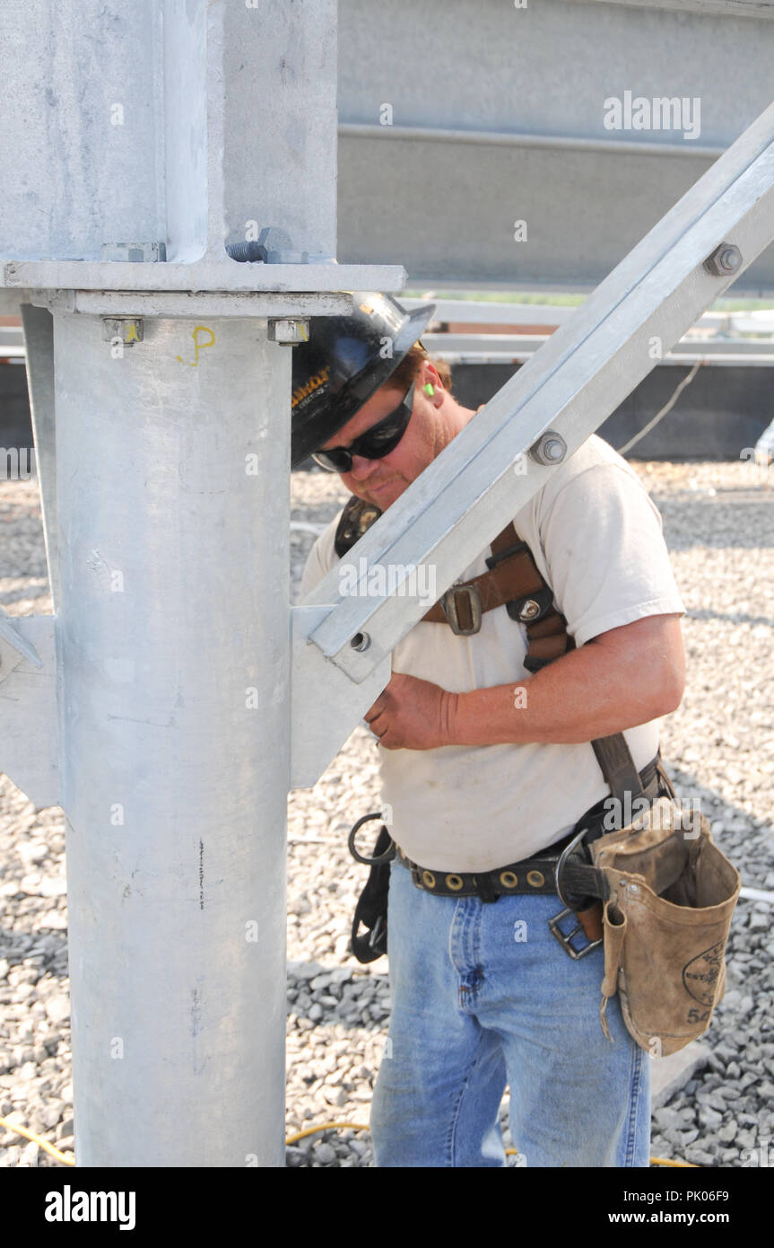 Leveling structure for a commercial HVAC system Stock Photo - Alamy