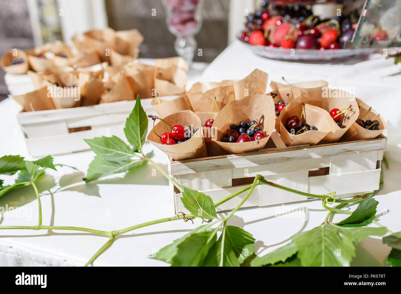 Candy bar wedding buffet blueberries hi-res stock photography and ...