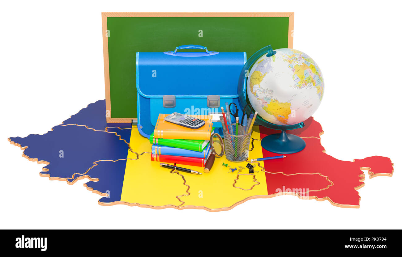 Back to school or education in Romania concept, 3D rendering Stock ...
