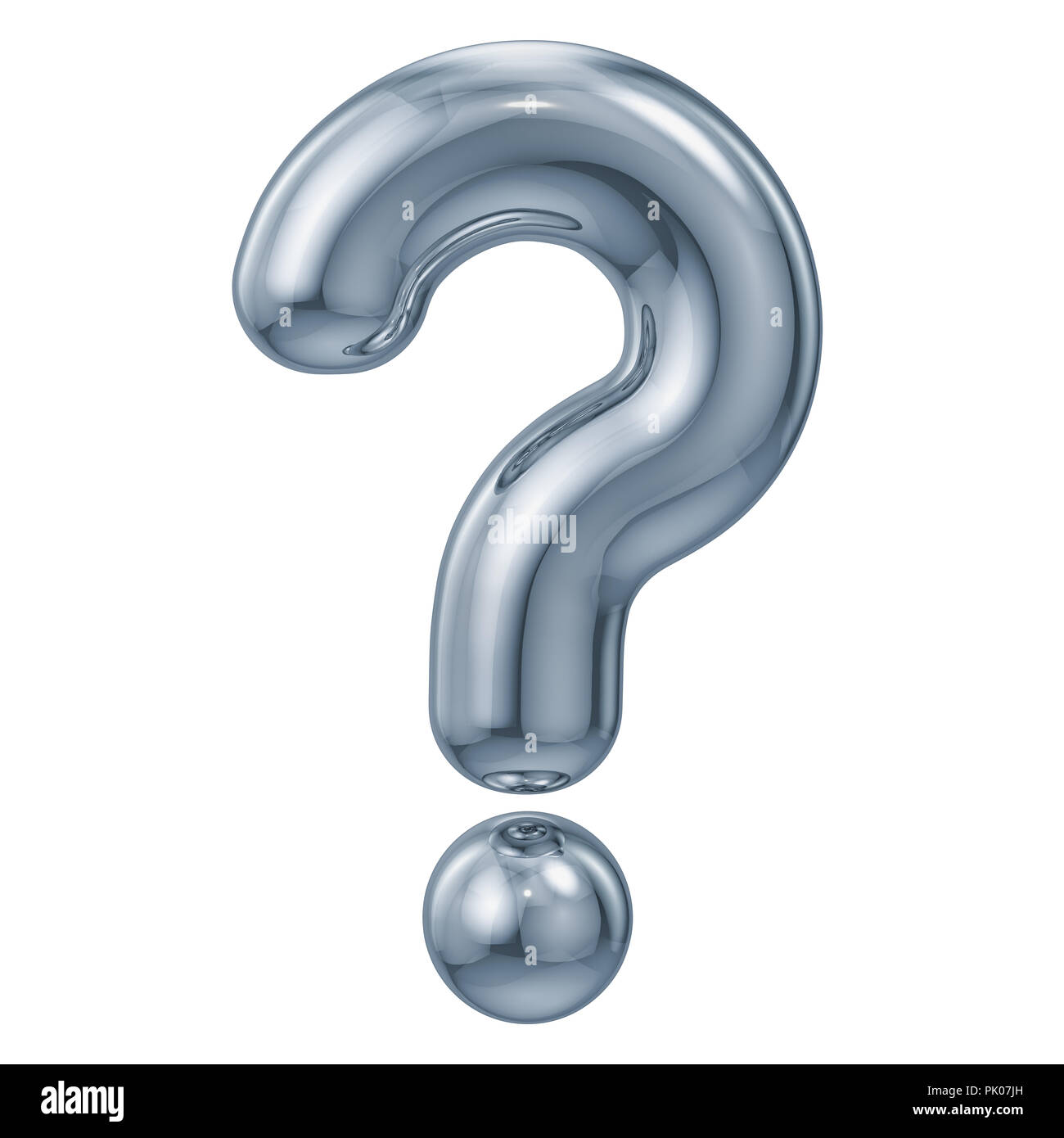 Metallic question mark, 3D rendering isolated on white background Stock ...