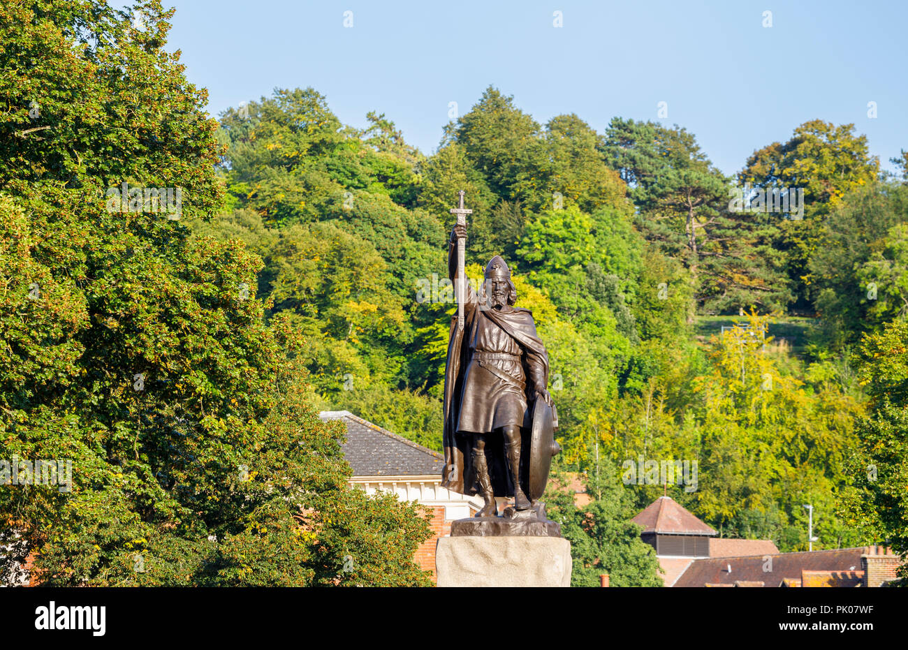 Iconic statue of King Alfred the Great in The Broadway, Winchester ...