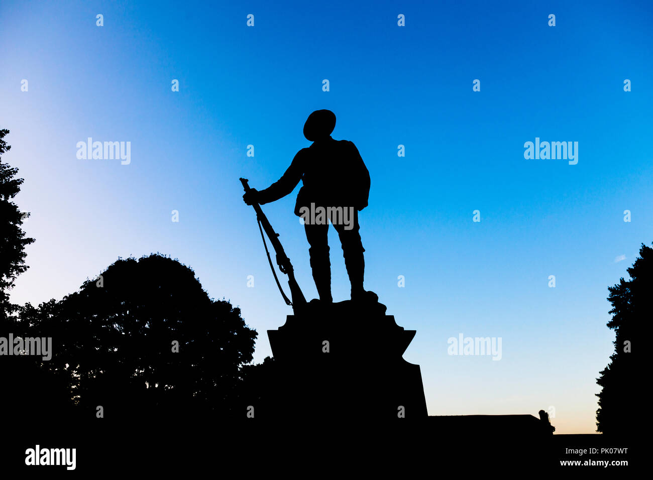 King's Royal Rifle Corps War Memorial, Winchester, statue of a Tommy ...