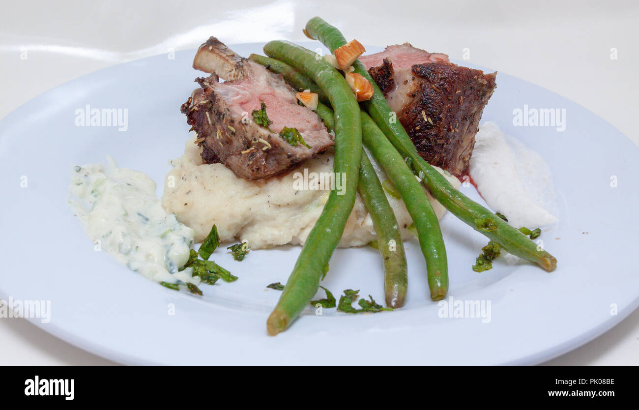 Plated Dinner meal Stock Photo - Alamy