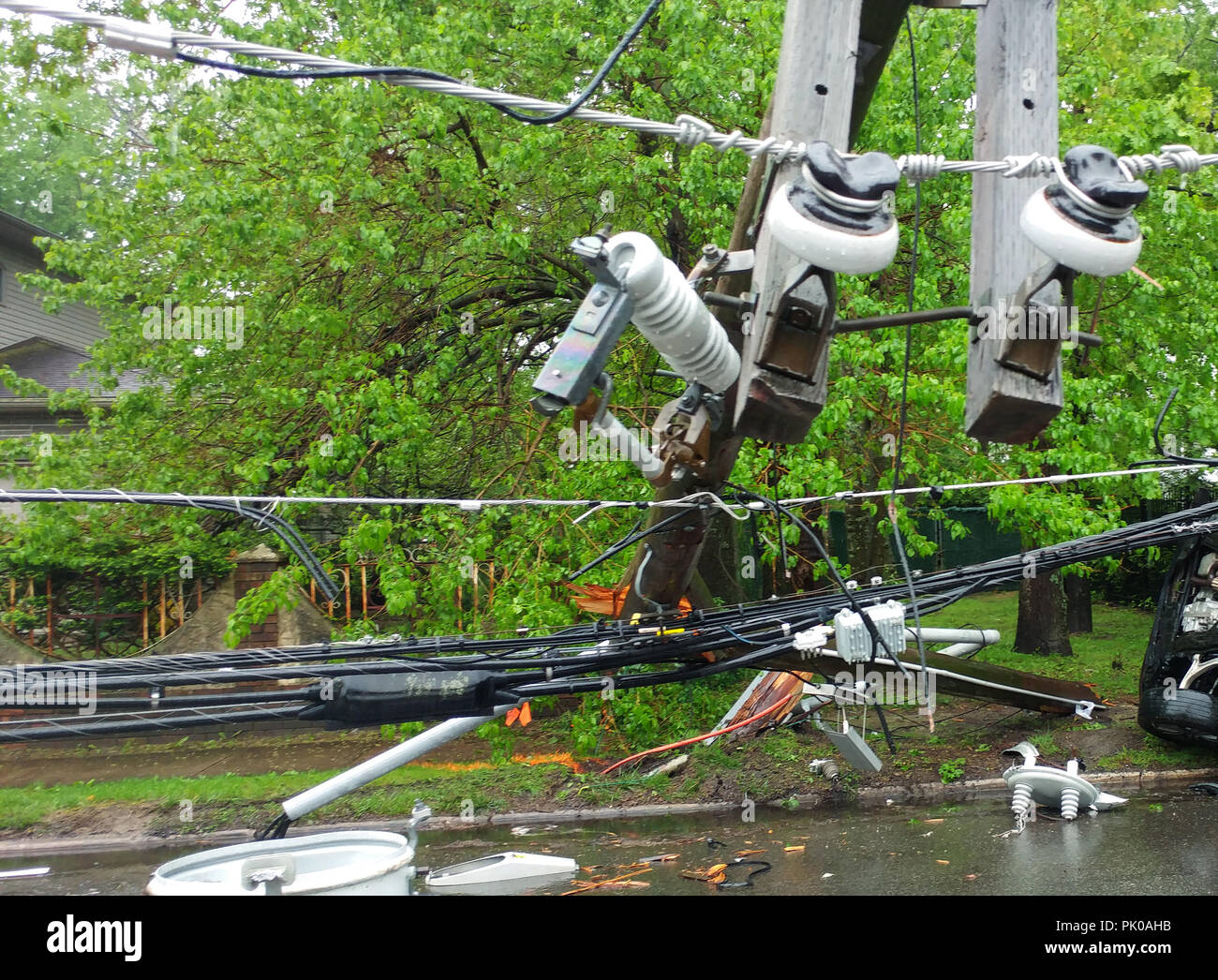 Electric pole damage hi-res stock photography and images - Alamy