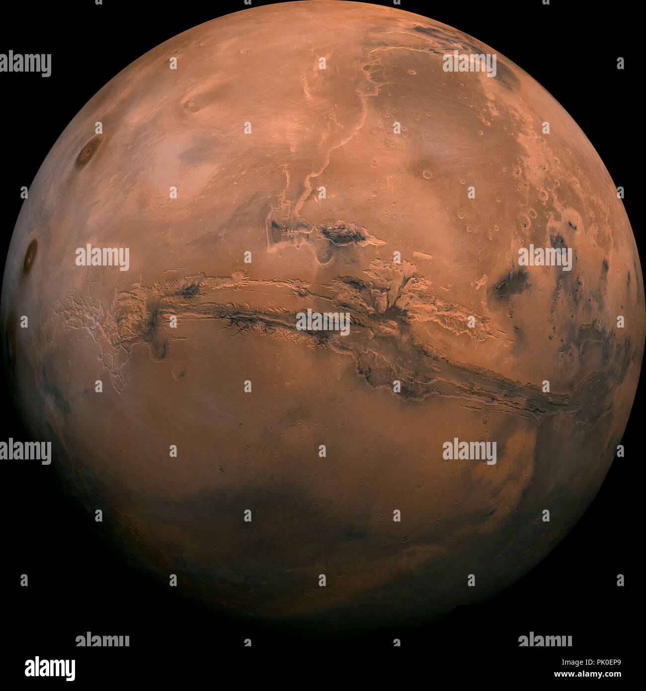 The planet mars showing Valles Marineris Stock Photo - Alamy