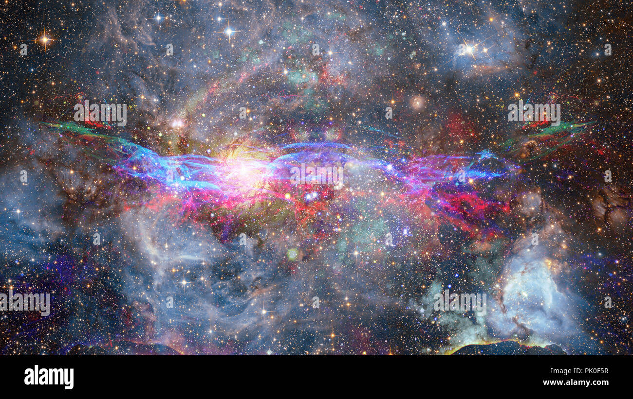 Starry deep outer space - nebula and galaxy. Elements of this image furnished by NASA Stock ...