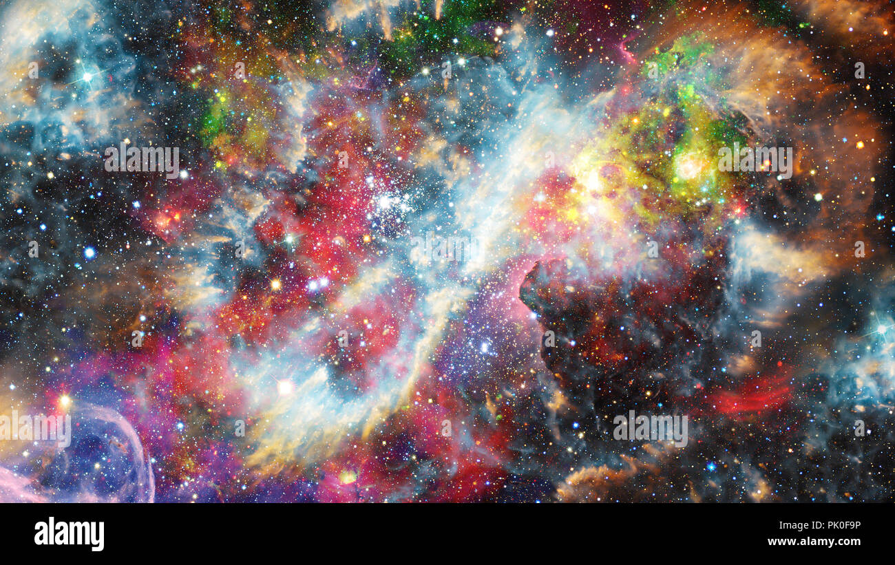 Colorful nebulas, galaxies and stars in deep space. Elements of this ...
