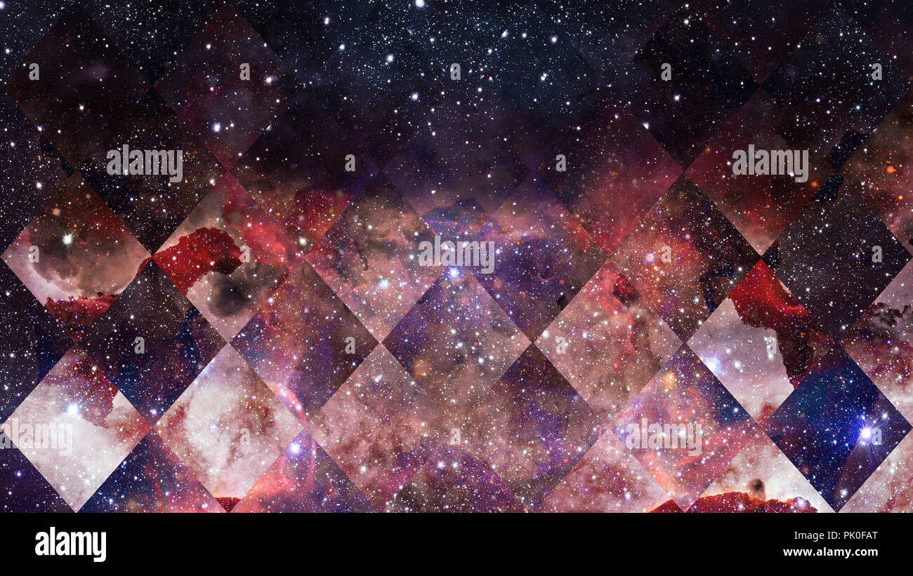 Universe, nebula, galaxy and the sacred geometry collage. Abstract ...