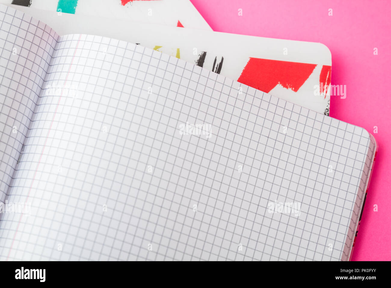 View of a student's desk and notebooks, back to school concept Stock ...