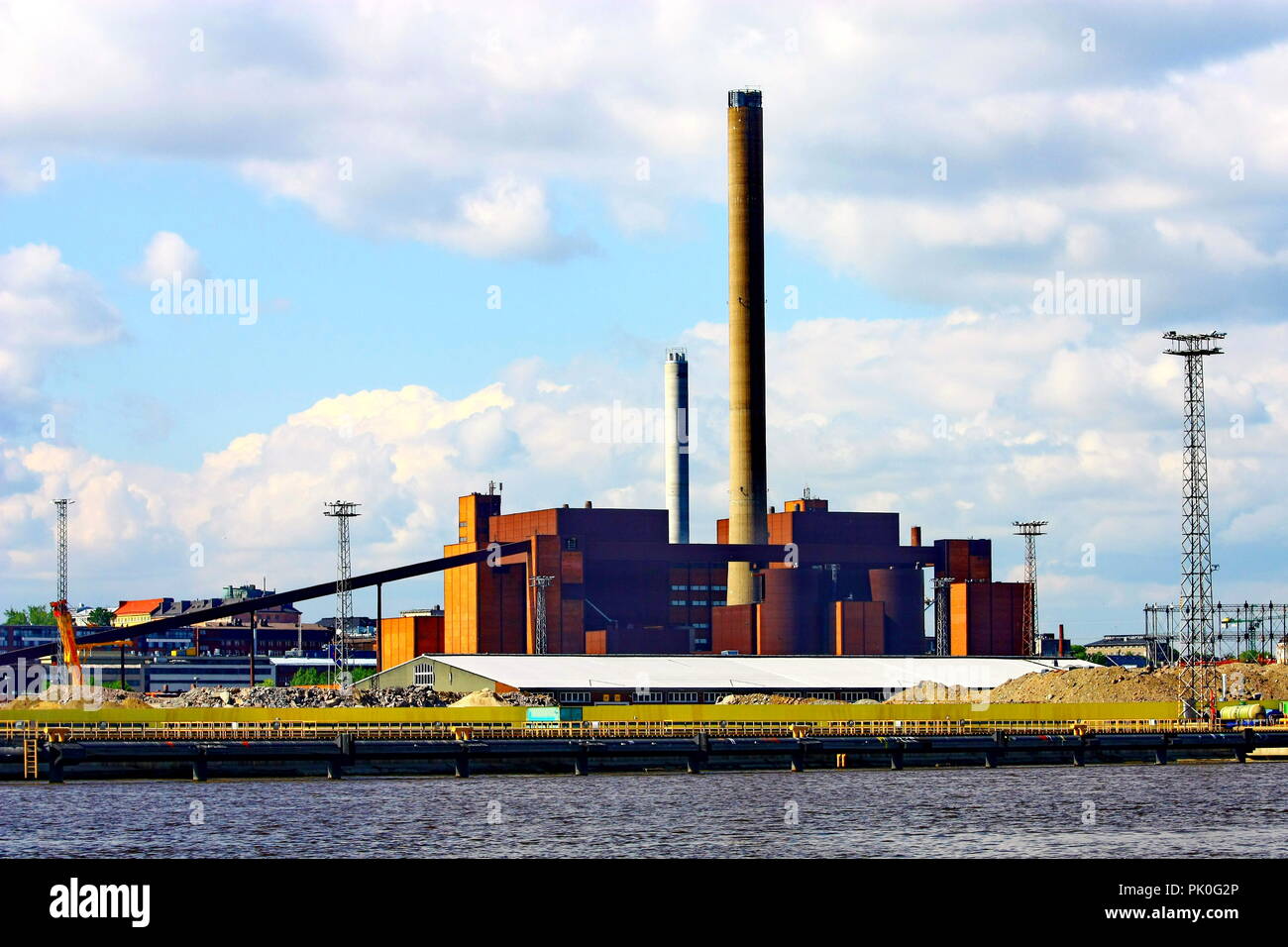 Coal Power Station Panorama. Power plant in Helsinki, Finland Stock ...