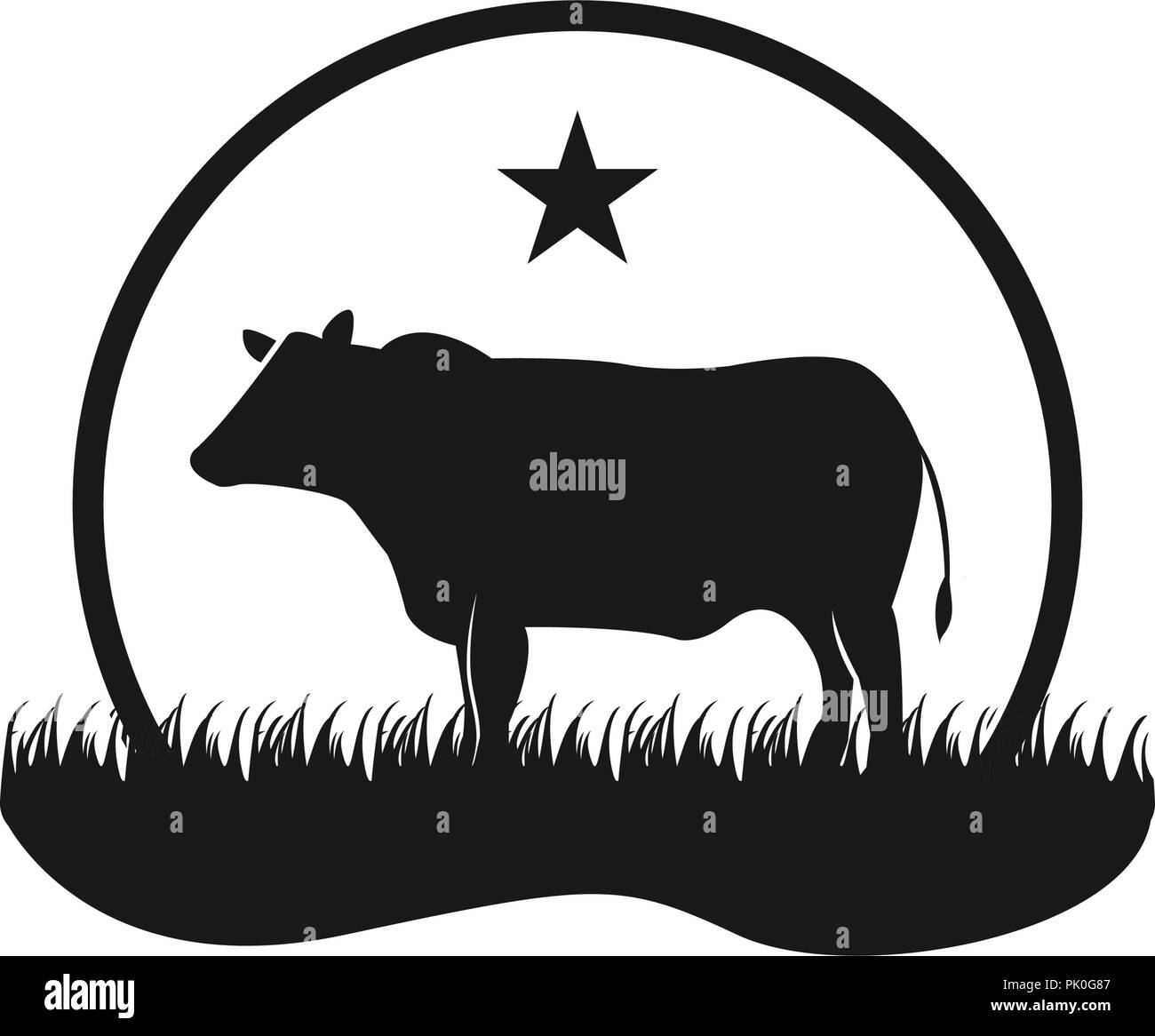 Black angus cattle logo emblem design template vector Stock Vector Image & Art - Alamy