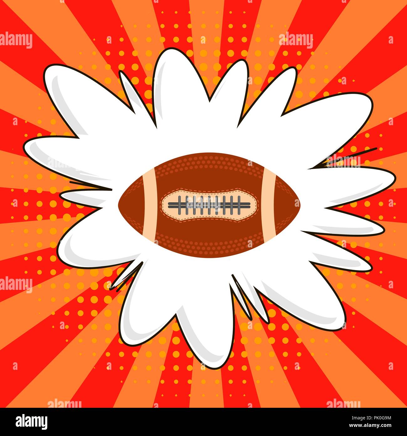 American Football Ball. Rugby Sport Icon. Sports Equipment Oval Design ...