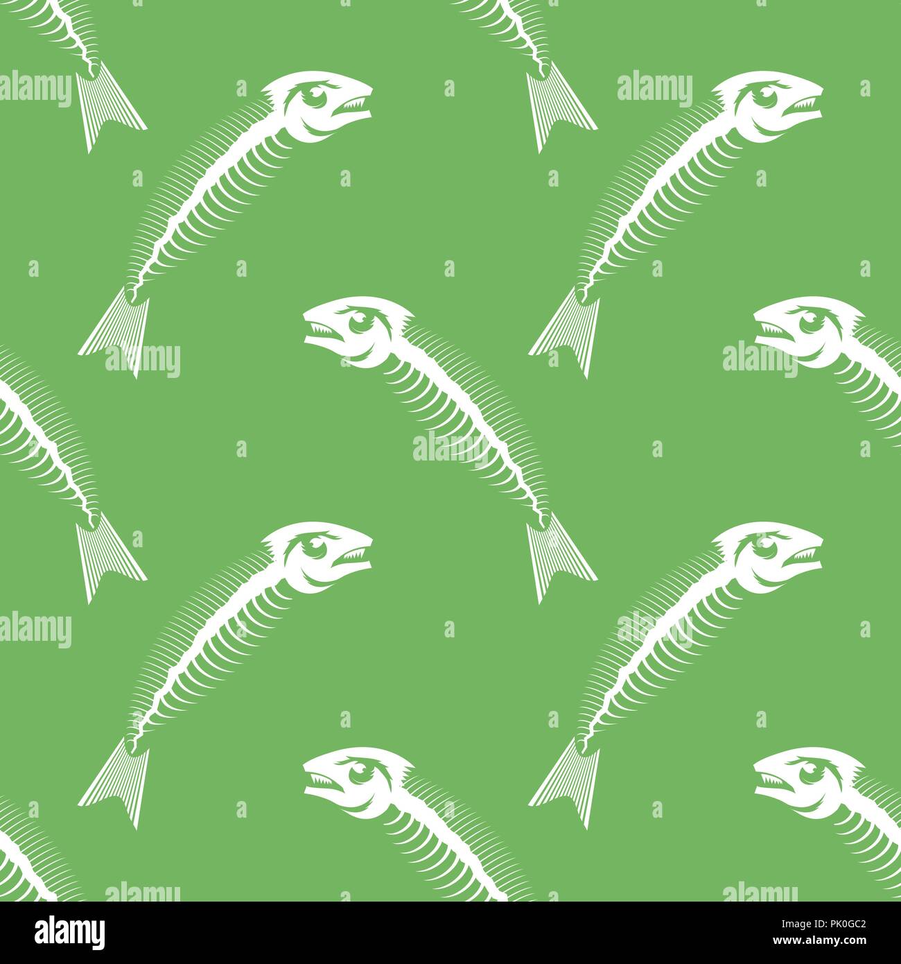 Fish skeleton illustration Stock Vector Images - Alamy