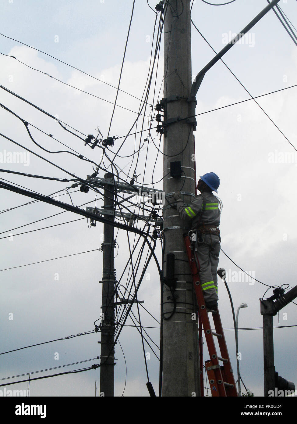 Electric pole, Electrical, São Paulo, Brazil Stock Photo - Alamy