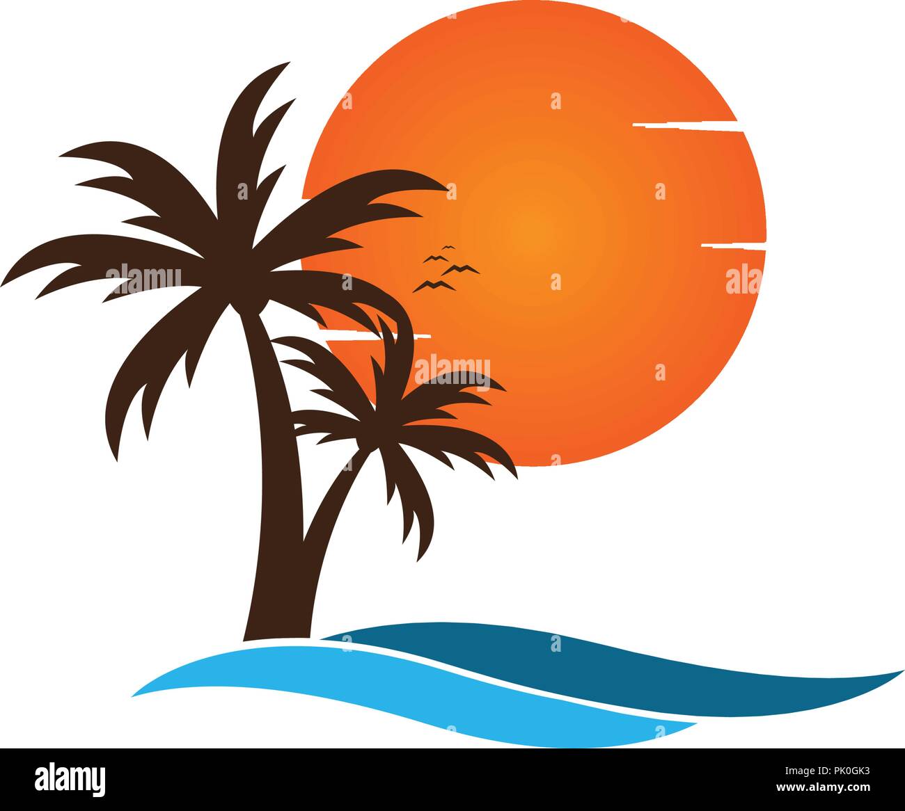 Palm Tree Beach Vector Art at Jose Boyd blog