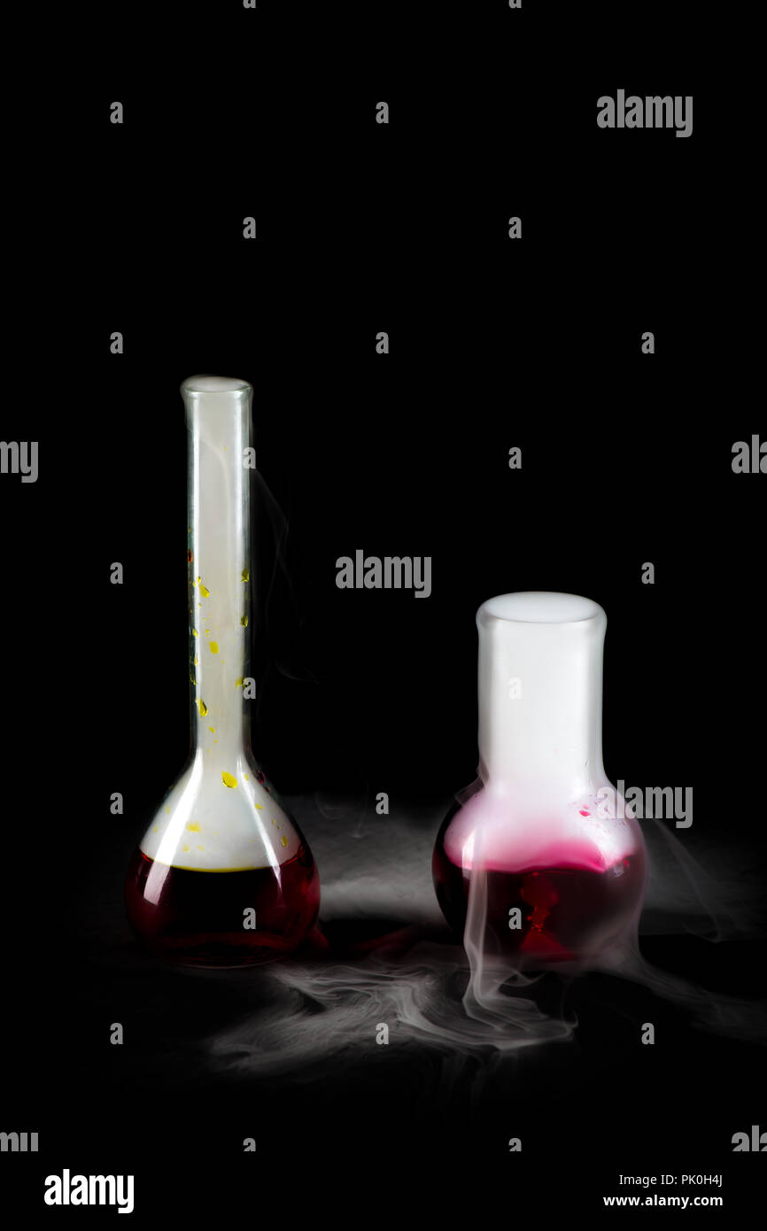 Steaming Glass Flasks Stock Photo - Alamy