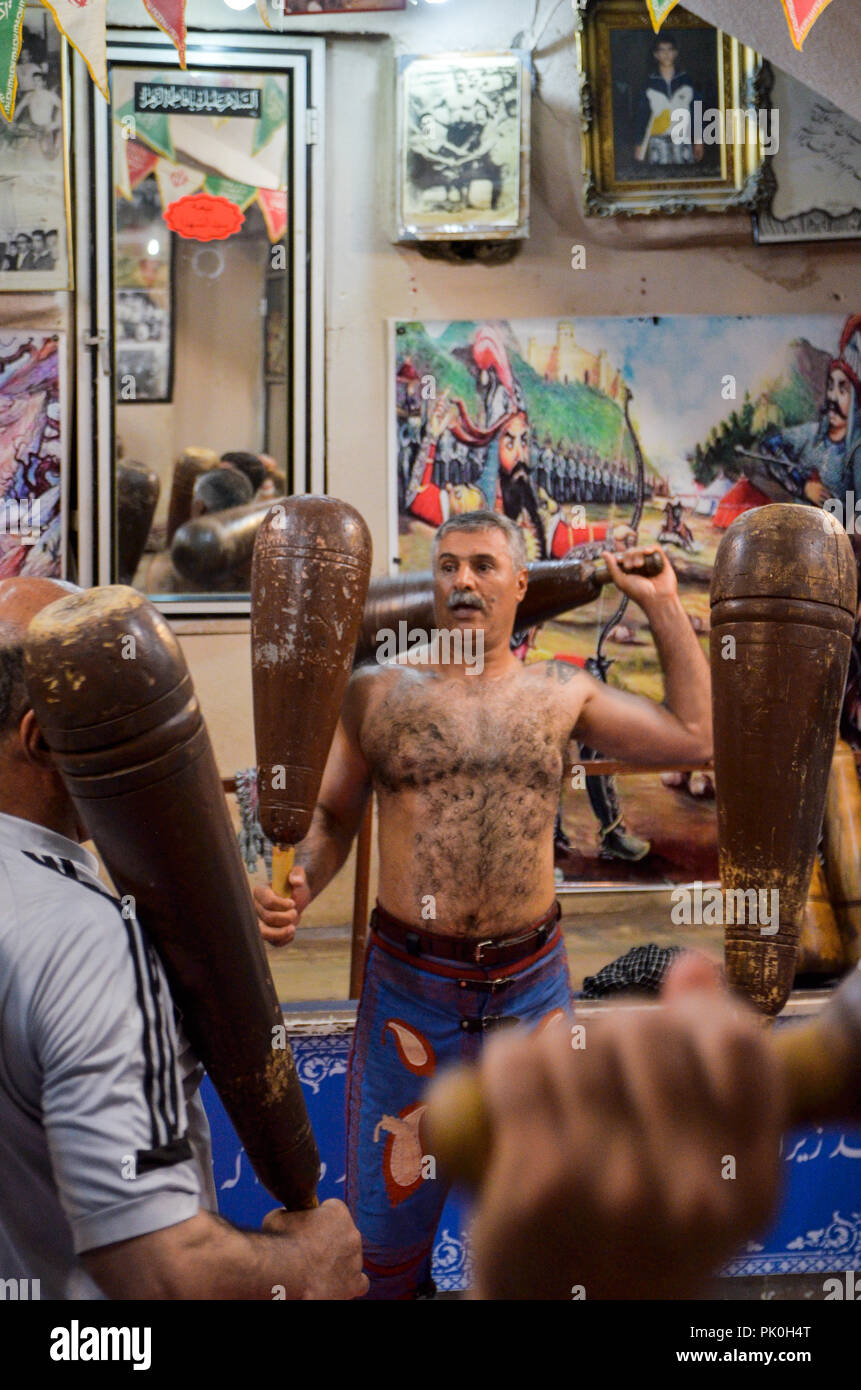 A Pahlevani / Zurkhaneh gym in Kermanshah, Kermanshah Province, Iran ...